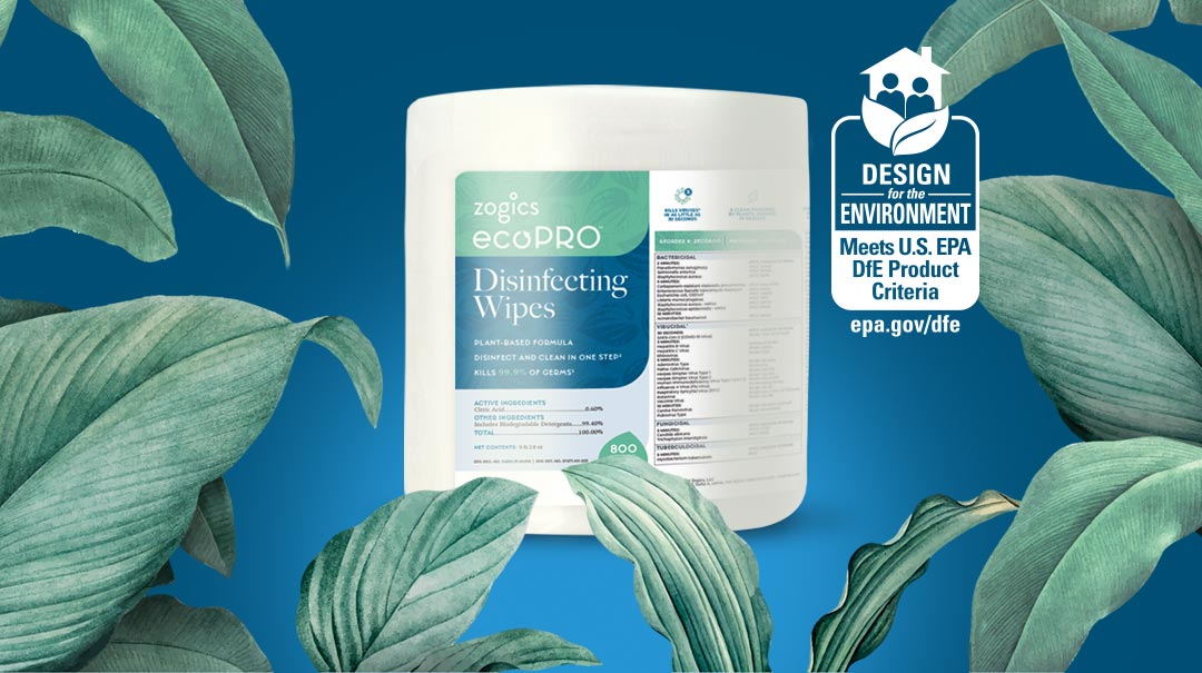 Introducing Zogics ecoPRO™ Plant-Based Disinfecting Wipes